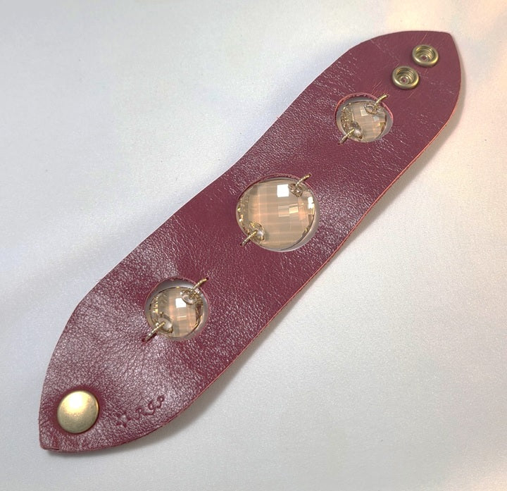 Lobster crystal leather cuff – Robert Palazzolo